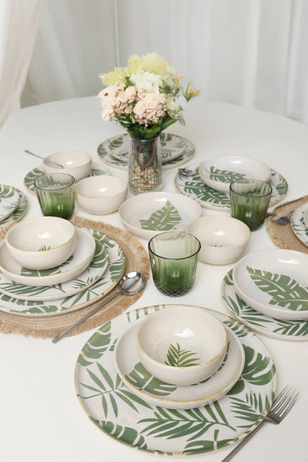 Keramika Forest 24-Piece Ceramic Stoneware Dinnerware Set – Chaplin Home