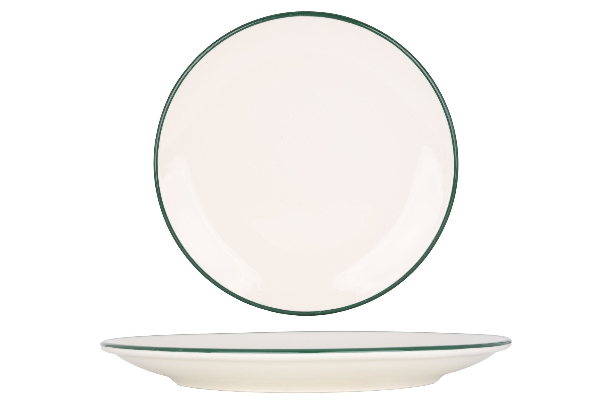 Rinart Green Edge 25 cm Porcelain Dinner Plate – Modern & Durable ...