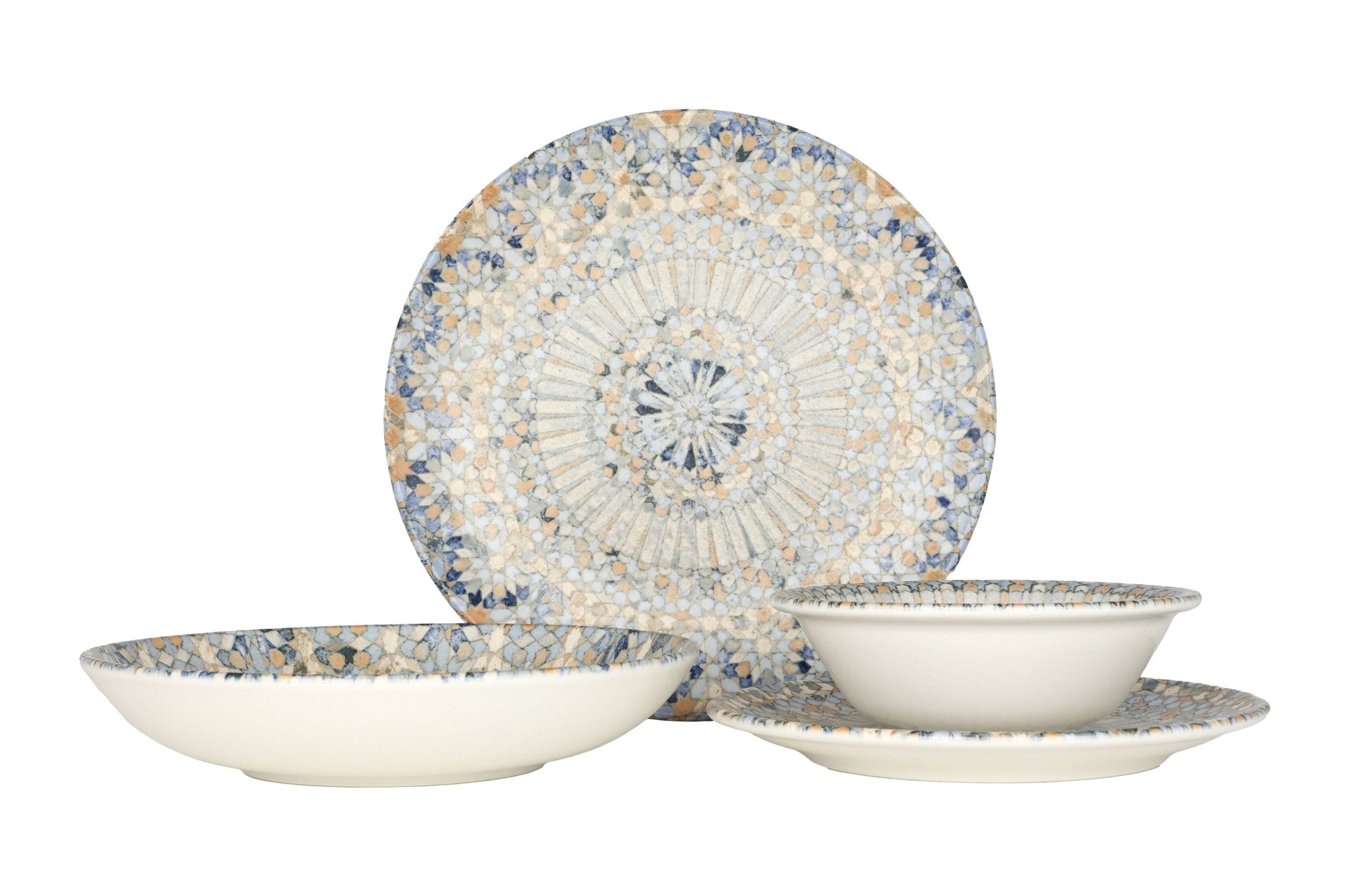 Bonna Luca Mosaic dinnerware Set - 24 pieces - 6 persons - Porcelain ...