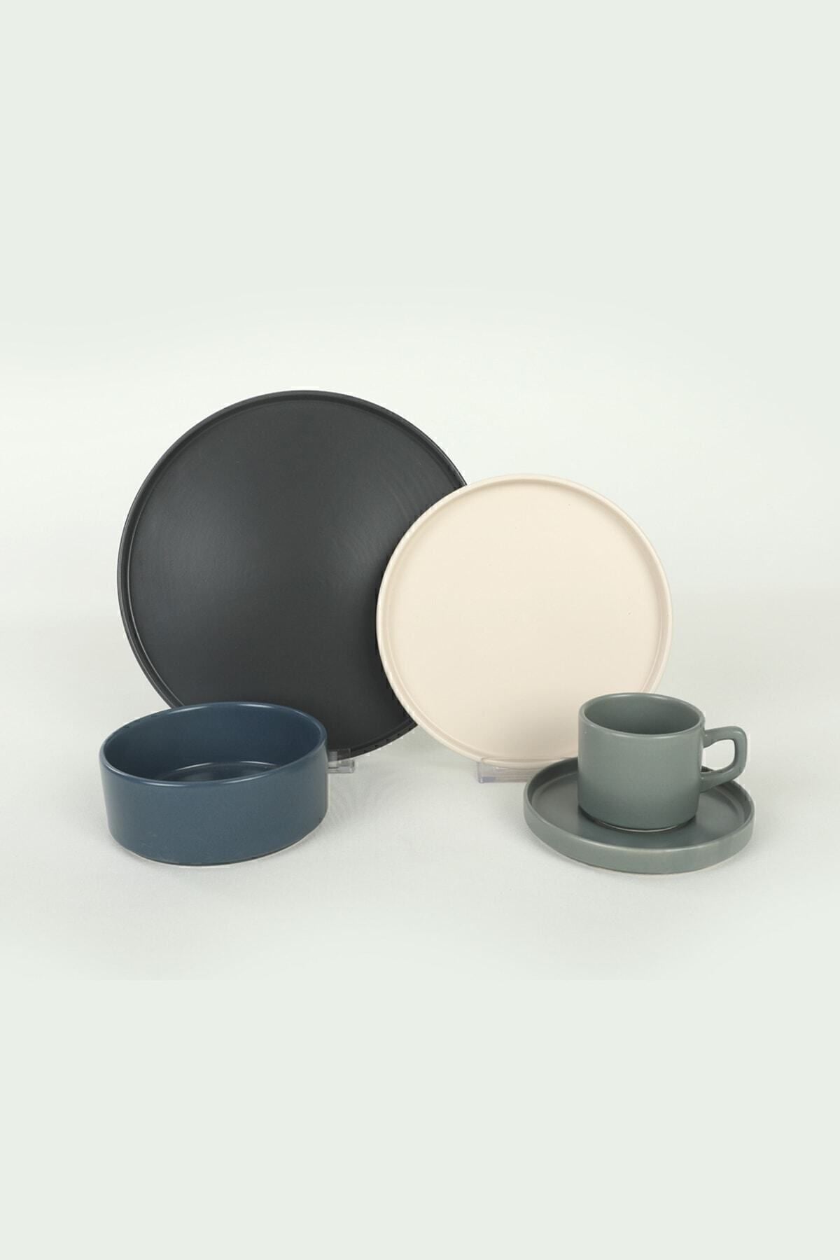 Keramika River Stackable 20-Piece Multicolour Dinner Set | Stoneware ...